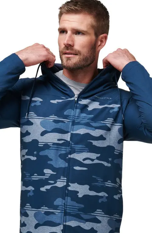 Travis Mathew Camo Zip Hoodie - Blue Nights