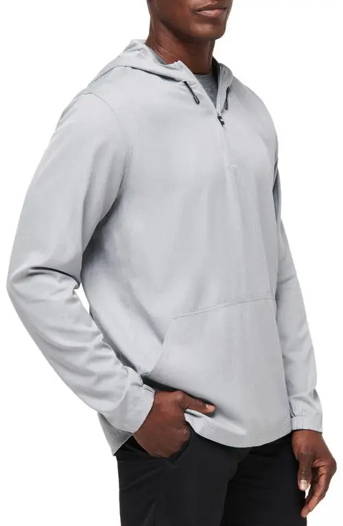 Travis Mathew Hooded Quarter Zip Pullover - Heather Sleet Floral