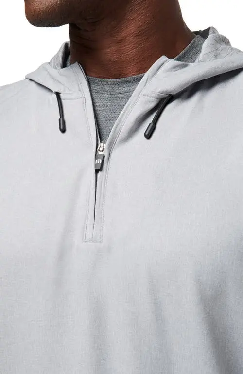 Travis Mathew Hooded Quarter Zip Pullover - Heather Sleet Floral