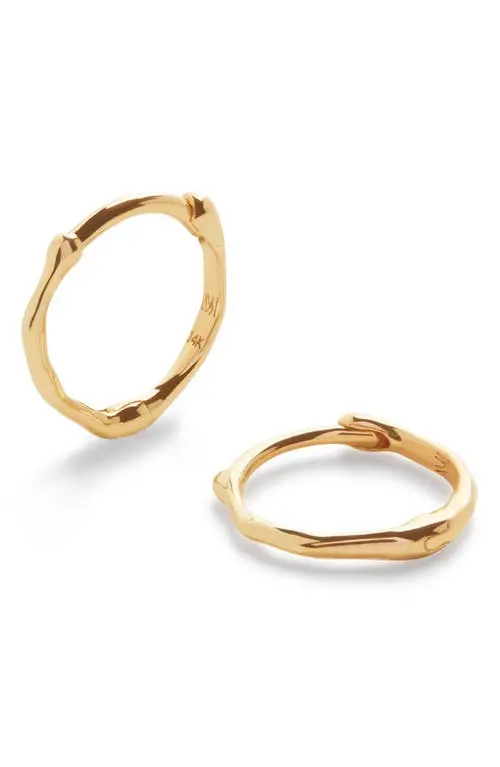 Monica Vinader Siren Mini Huggie Hoop Earrings - 14k Solid Gold