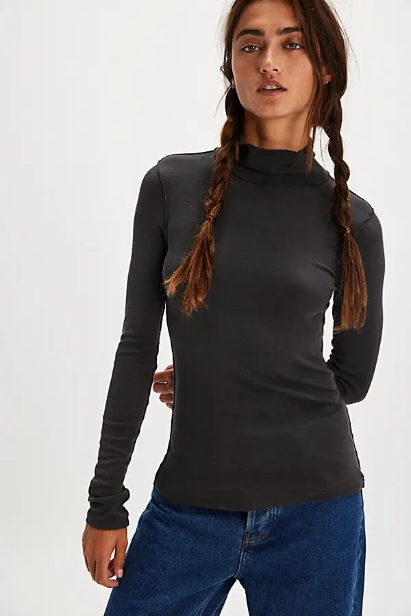 Free People We The Free Good Good Turtleneck - Black