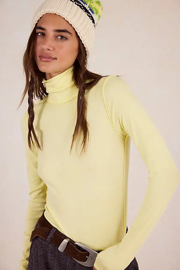 Free People We The Free Good Good Turtleneck - Tender Yellow