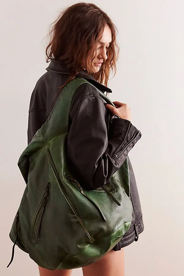 Free People We The Free Bronko Leather Backpack - Emerald