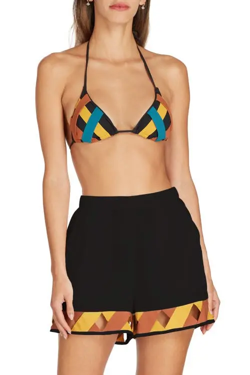VALIMARE Ravello Bandage Beach Shorts - Black