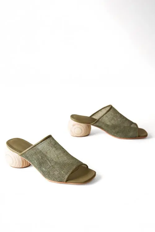 HUMA BLANCO Milla Jute Slide Sandal - Olive Jute