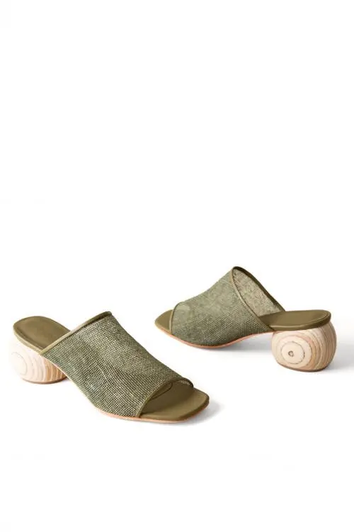 HUMA BLANCO Milla Jute Slide Sandal - Olive Jute