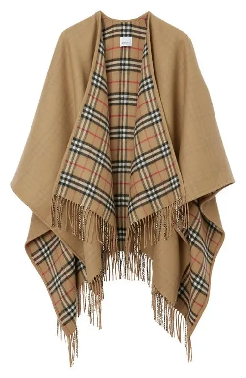 Burberry Vintage Check Wool Cape - Archive Beige