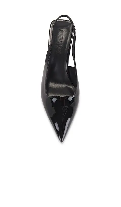 Femme La Slingback Kitten Heel - Black