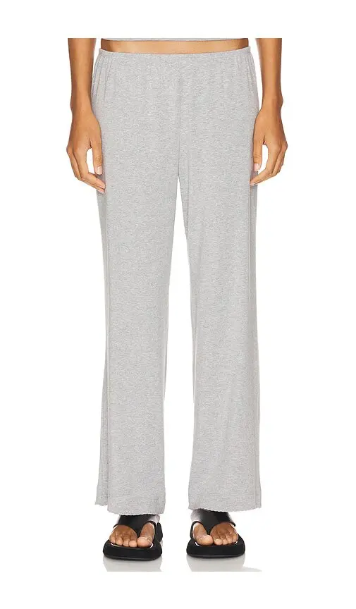 Donni. Baby Rib Scallop Pant - Heather Grey