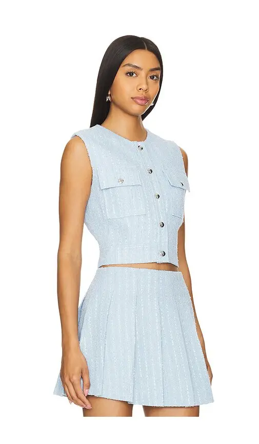 Line & Dot Emmeline Top - Sky Blue