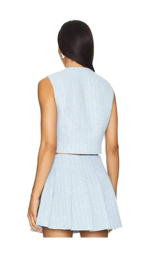 Line & Dot Emmeline Top - Sky Blue