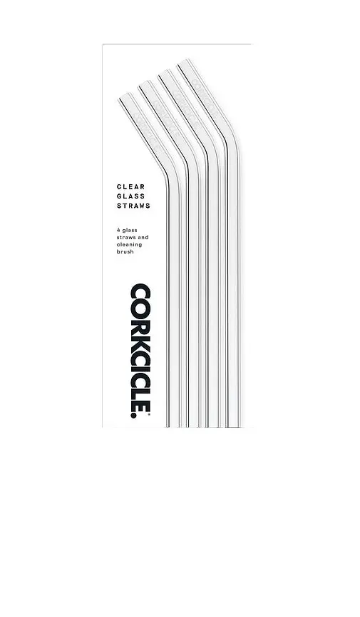 CORKCICLE Glass Straws 4 Pack In Neutral - Clear