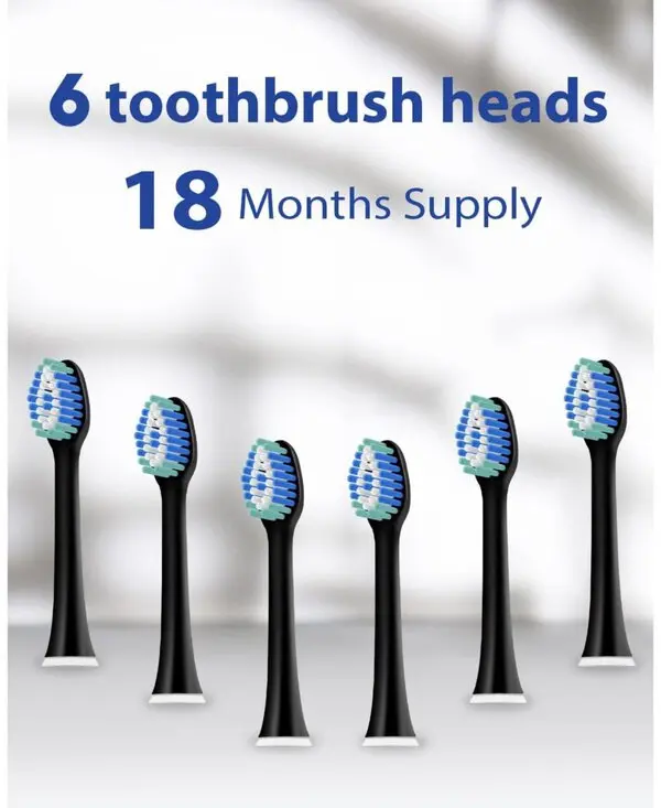 MYSMILE Electric Toothbrush Replacement Heads - Black