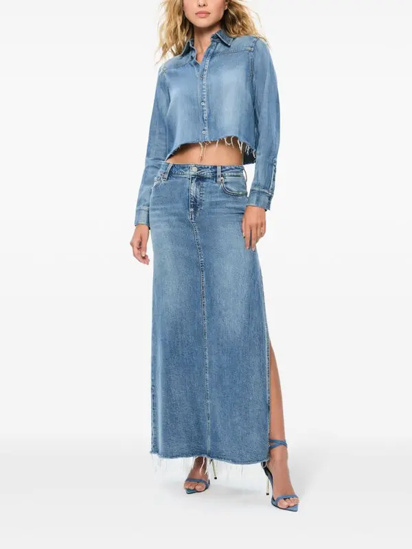 Alice + Olivia Marissa Denim Midi Skirt