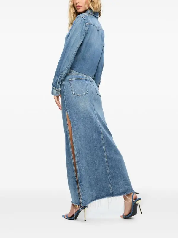 Alice + Olivia Marissa Denim Midi Skirt