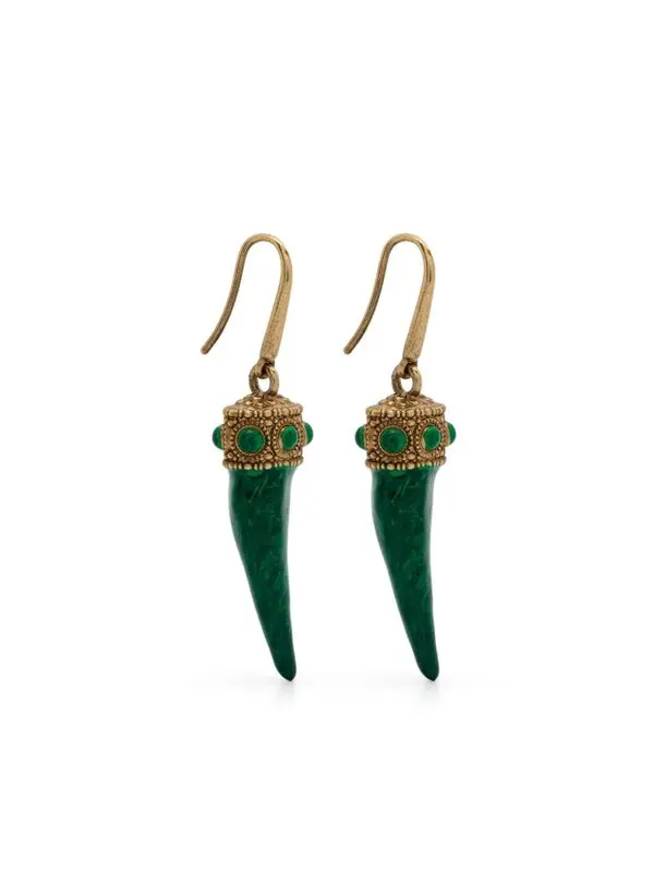 Roberto Cavalli Horn Drop Earrings - Gold