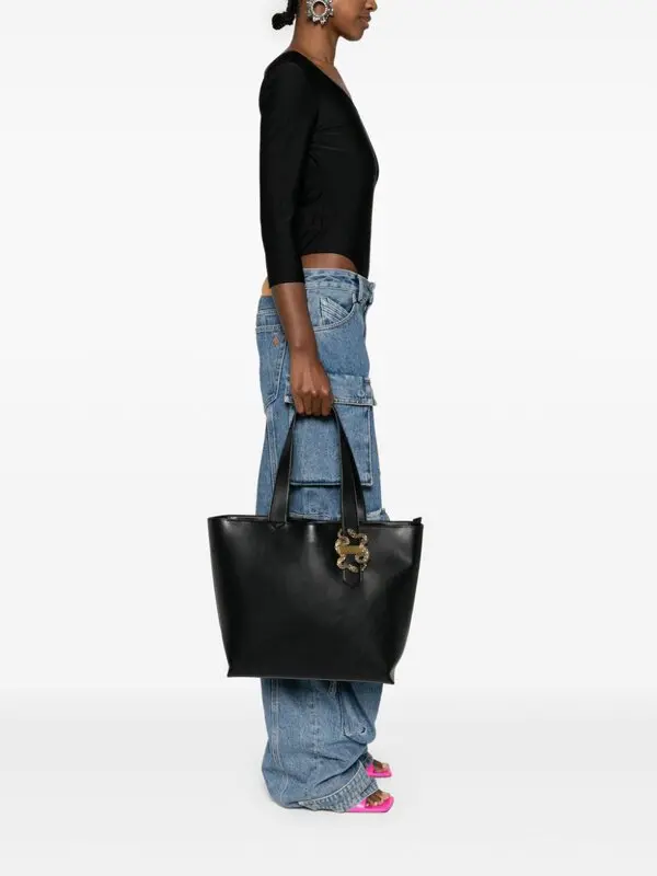 Just Cavalli Snake Appliqué Tote Bag - Black