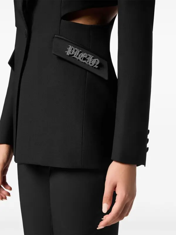 Philipp Plein Logo-plaque Cut-out Blazer - Black