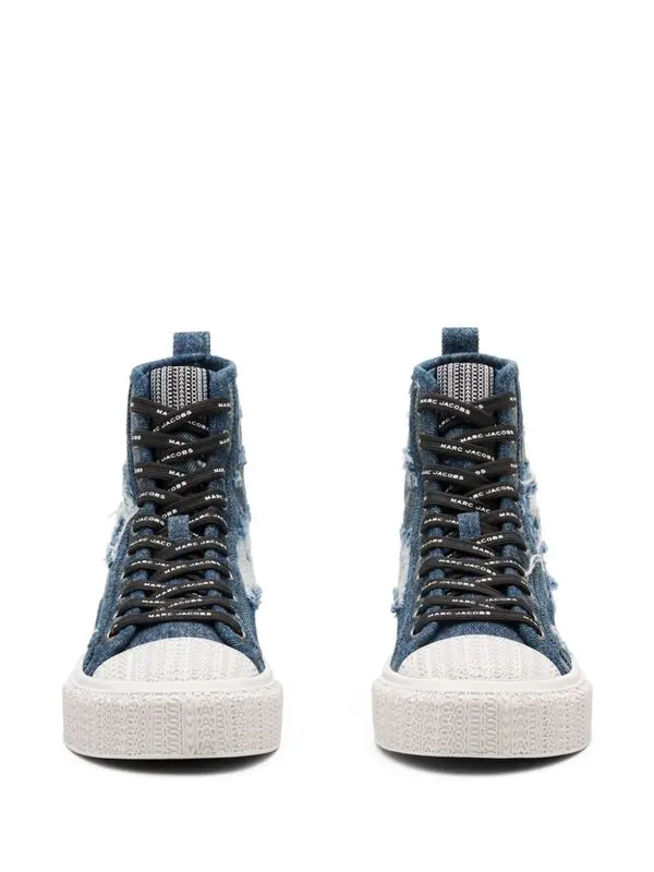 Marc Jacobs Rip And Tear Denim High-top Sneakers