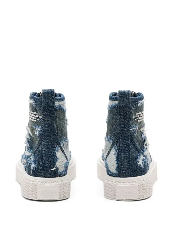 Marc Jacobs Rip And Tear Denim High-top Sneakers