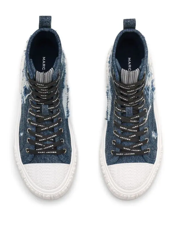 Marc Jacobs Rip And Tear Denim High-top Sneakers