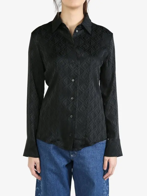 MARINE SERRE Moon Diamant Jacquard Shirt - Black