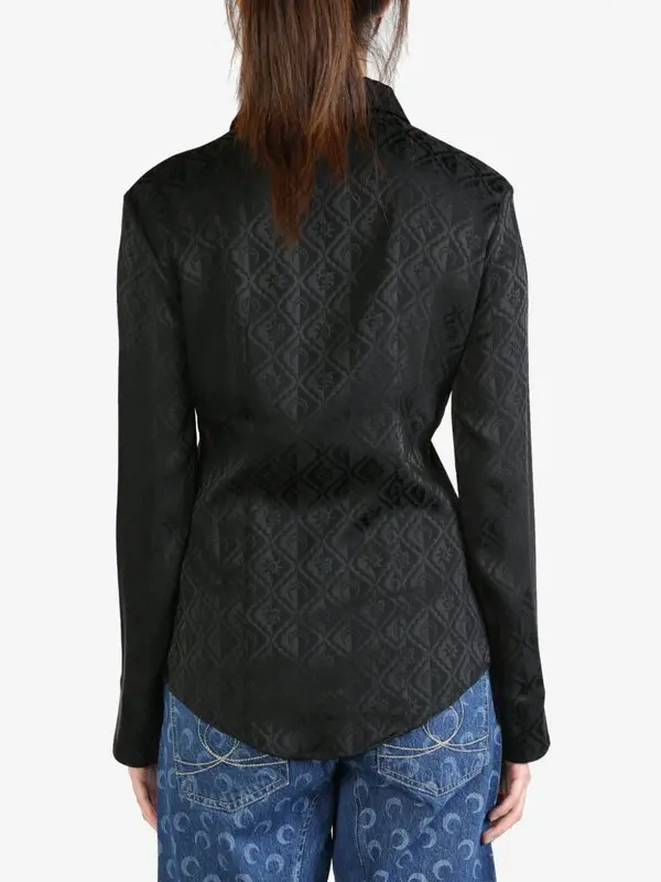 MARINE SERRE Moon Diamant Jacquard Shirt - Black