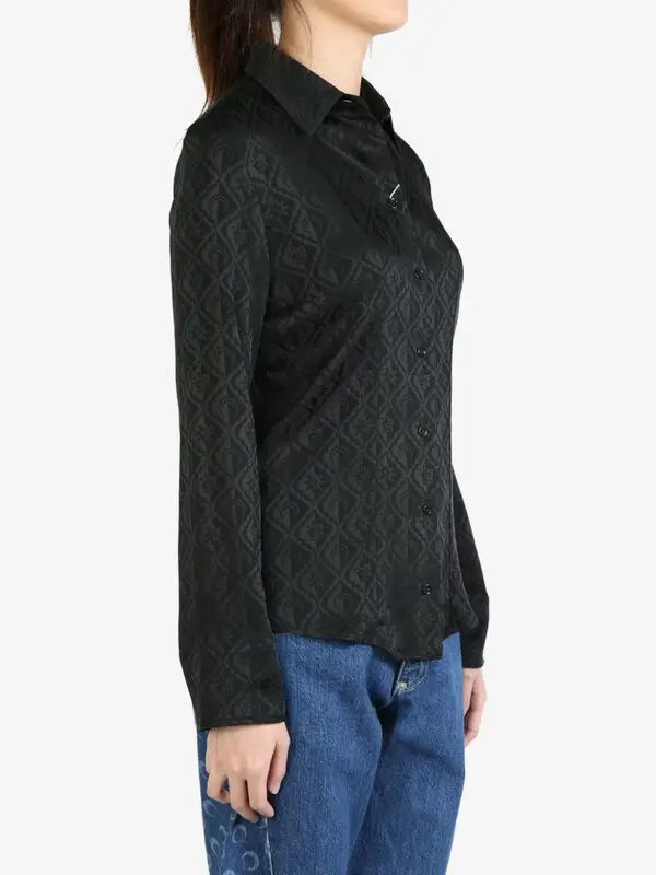 MARINE SERRE Moon Diamant Jacquard Shirt - Black