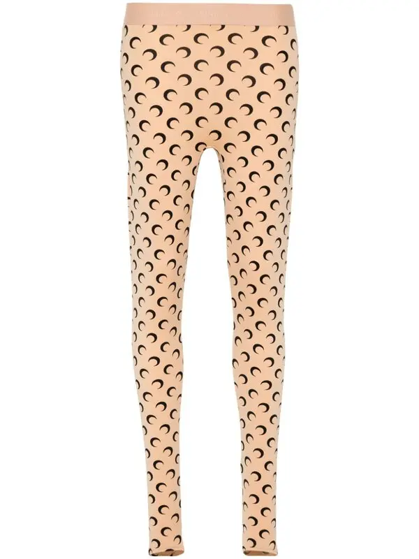 MARINE SERRE Moon Stirrup Leggings - Neutrals