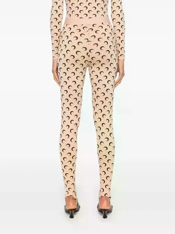 MARINE SERRE Second Skin Jersey Stirrup Leggings - Neutrals