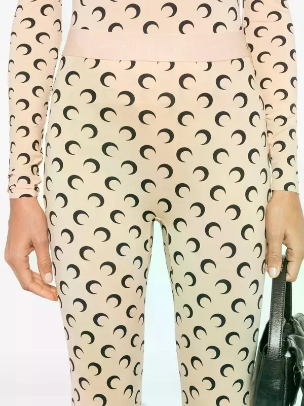 MARINE SERRE Second Skin Jersey Stirrup Leggings - Neutrals