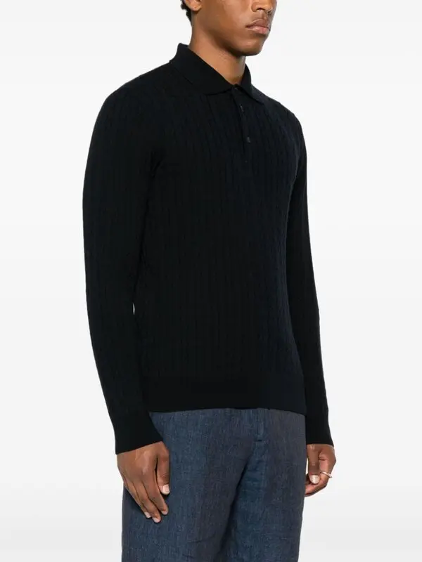 Paul & Shark Cable-knit Polo Shirt