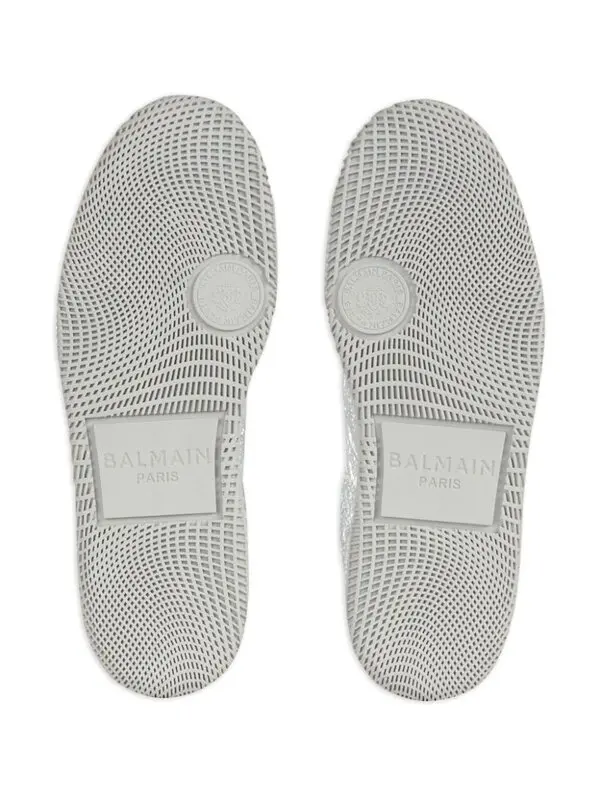 Balmain Swan Metallic-leather Sneakers