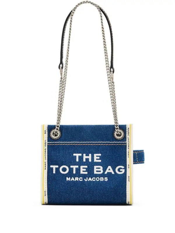 Marc Jacobs Denim Chain Crossbody Tote - Blue
