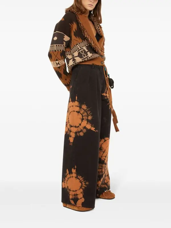 Alanui Abstract-pattern Wide-leg Jeans