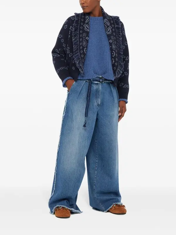 Alanui Fringed Wide Leg Jeans