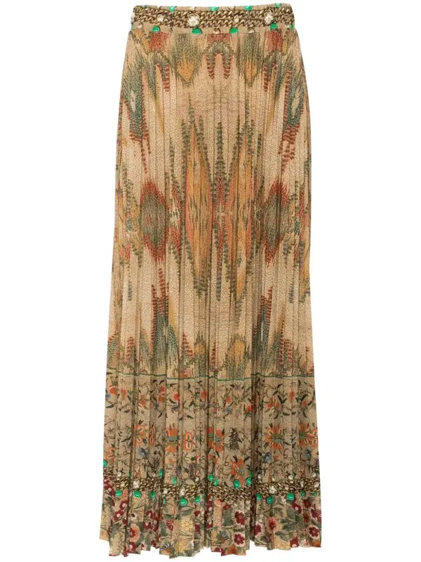 PIERRE-LOUIS MASCIA Printed Pleated Skirt