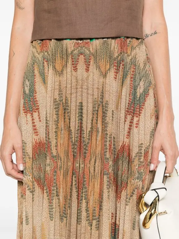 PIERRE-LOUIS MASCIA Printed Pleated Skirt