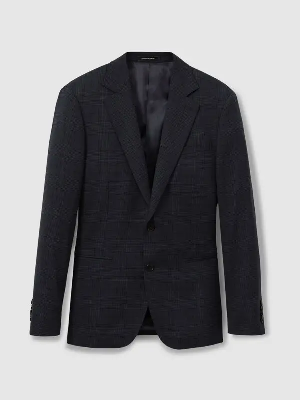 REISS Grace Single-breasted Wool Blend Blazer In Prince Of Wales Check