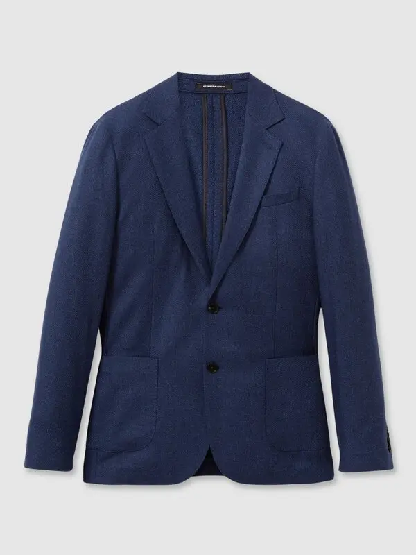 REISS Midnight Single Breasted Wool-silk Blazer Slim Fit