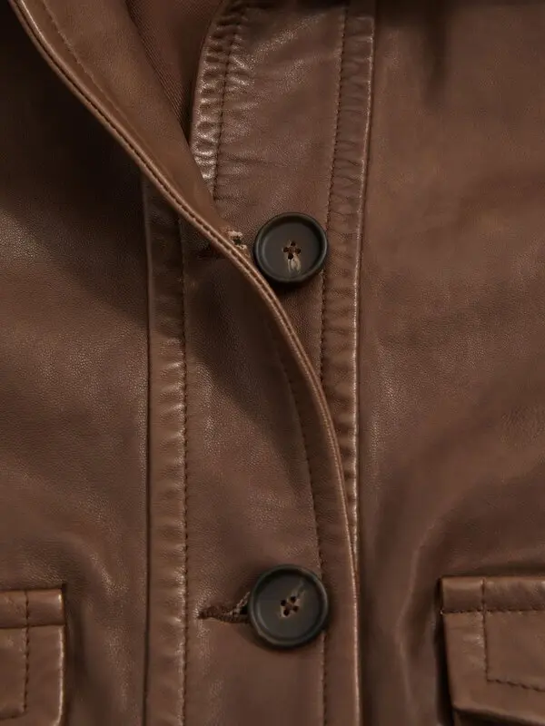 REISS Hanson Leather Trucker Jacket