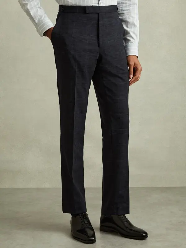 REISS Grace Wool Blend Suit Trousers In Prince Of Wales Check