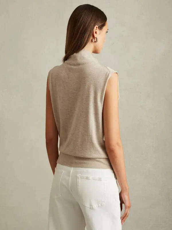 REISS Harper Wool Sleeveless Top