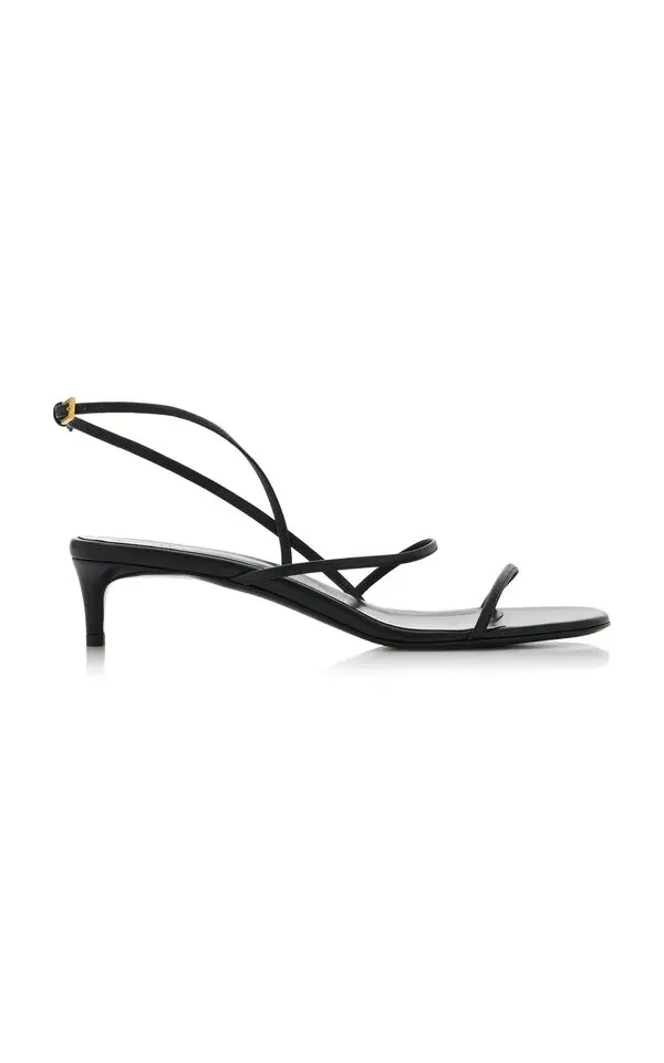 Khaite Loop Leather Sandals - Black