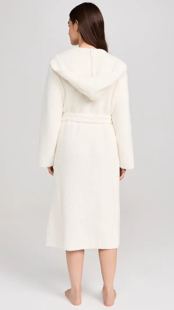 Barefoot Dreams Cozychic Ribbed Hooded Robe - Cream