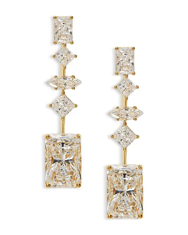 Nadri Rare Jewels Linear Drop Earrings - Gold