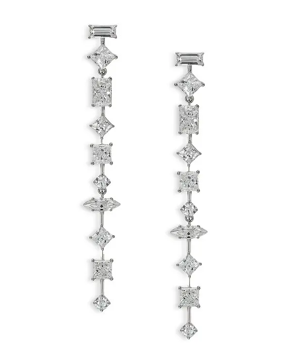 Nadri Rare Jewels Cubic Zirconia Drop Earrings - Silver