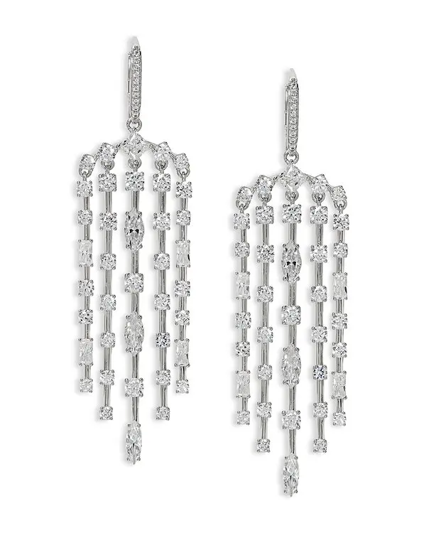 Nadri Rare Jewels Chandelier Earrings - Silver