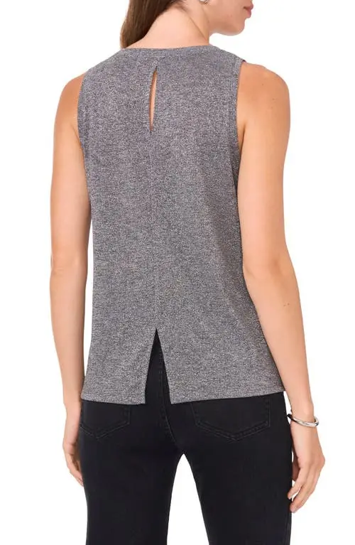 Vince Camuto Metallic Knit Tank - Silver
