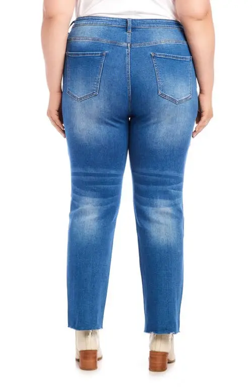 Karen Kane Raw Hem Straight Leg Jeans